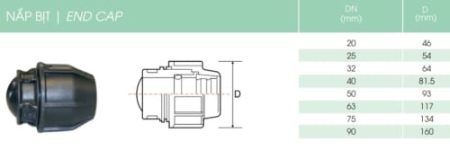 HDPE End Cap (Adapter & Threaded) - EUROPIPE