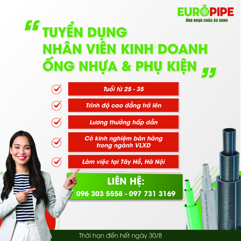 [Tuyển dụng] Cơ hội làm việc hấp dẫn tại EUROPIPE - Top 3 nhà máy sản ...